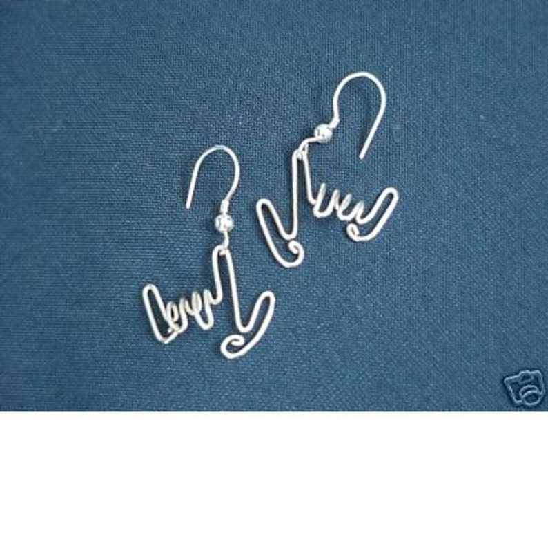 Sign Language 'ILY' 'I Love You' Sterling Silver Wire Earrings - Etsy