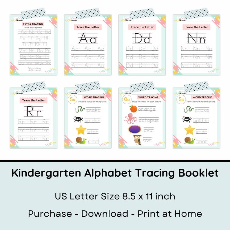 Alphabet Workbook PDF: Letter Tracing, Matching Activities - Preschool ...