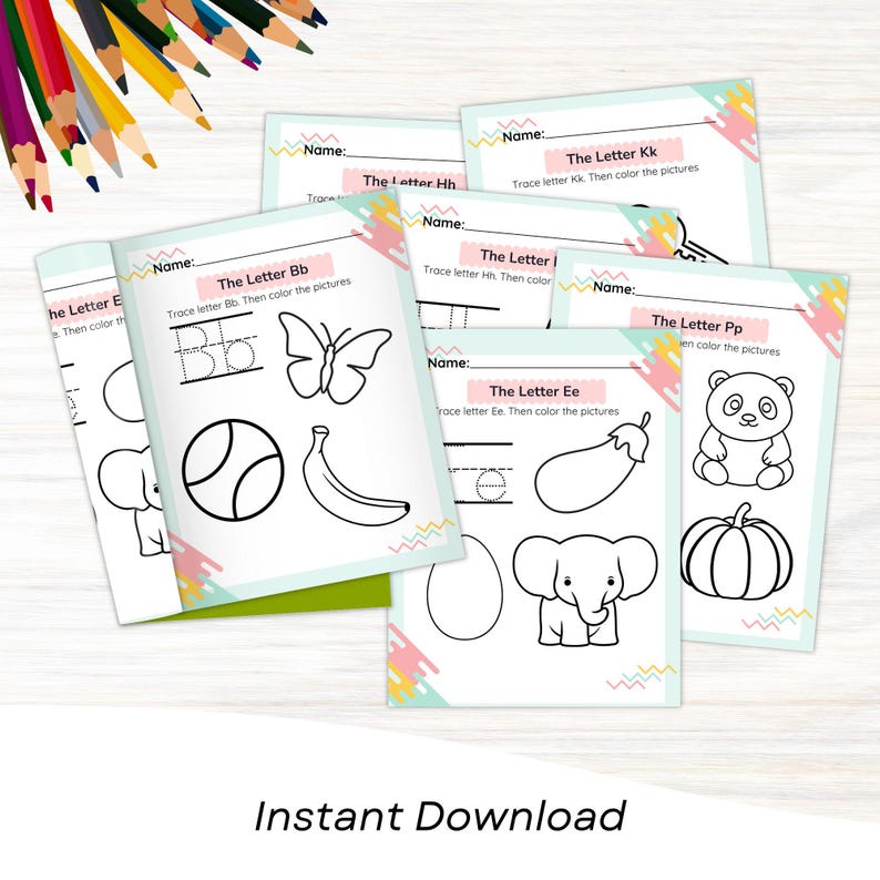 Alphabet Workbook PDF: Letter Tracing, Matching Activities - Preschool ...