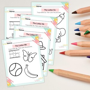 Alphabet Workbook PDF: Letter Tracing, Matching Activities - Preschool ...