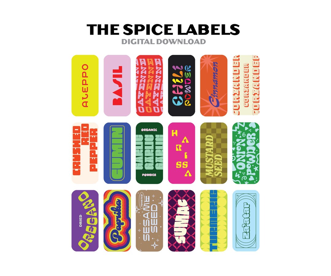 The Spice Labels - Etsy