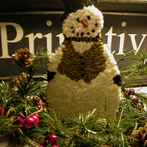 Hooked Rug Snowman PDF PATTERN Only Rue23paris Hooked Rug - Etsy