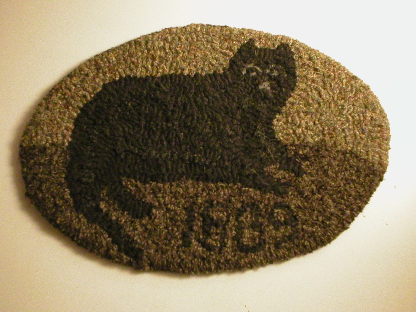 Hooked Rug Cat Hooked Rug Rue23paris Hooked Cat Rug - Etsy