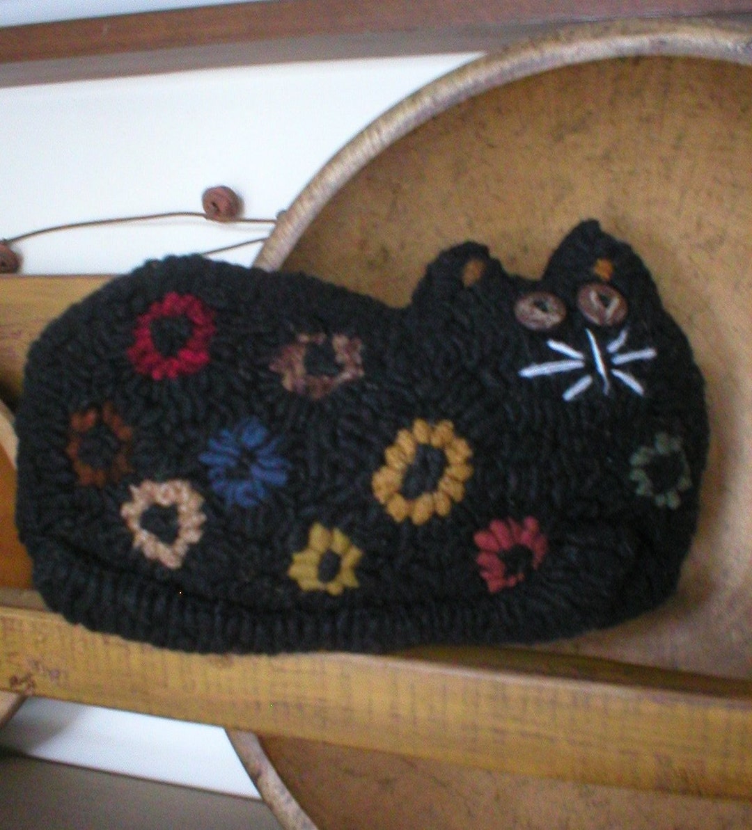 Hooked Rug Penny Cat Hooked Rug Pillow Rue23paris PDF Pattern Hooked ...