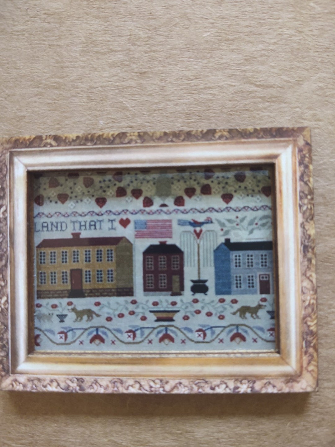 Xstitch Sampler Mini Framed Print Land That I Love Rue23paris Xstitch ...