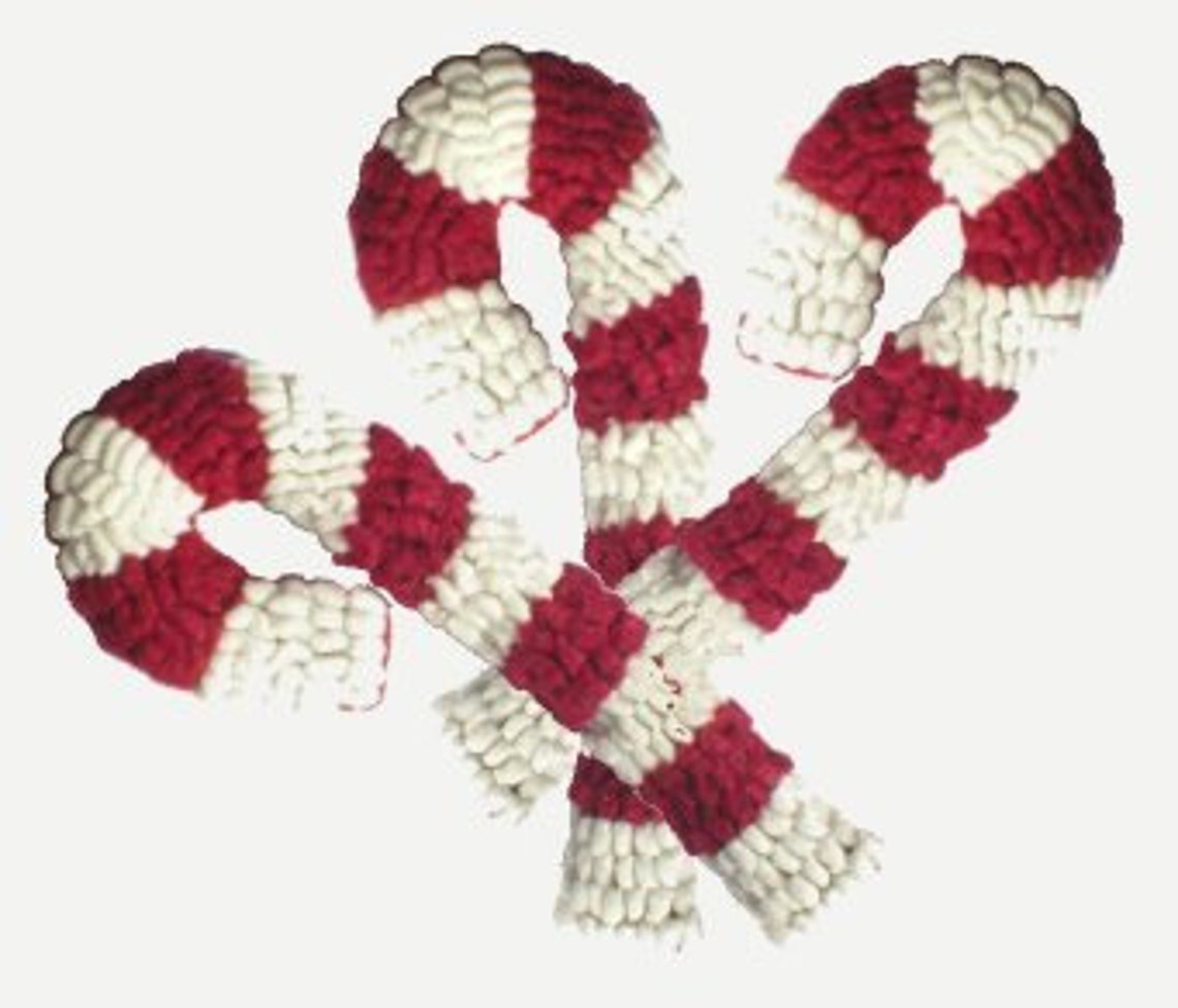 Hooked Rug Primitive Candy Canes Ornaments Rue23paris Hooked Rug Candy ...
