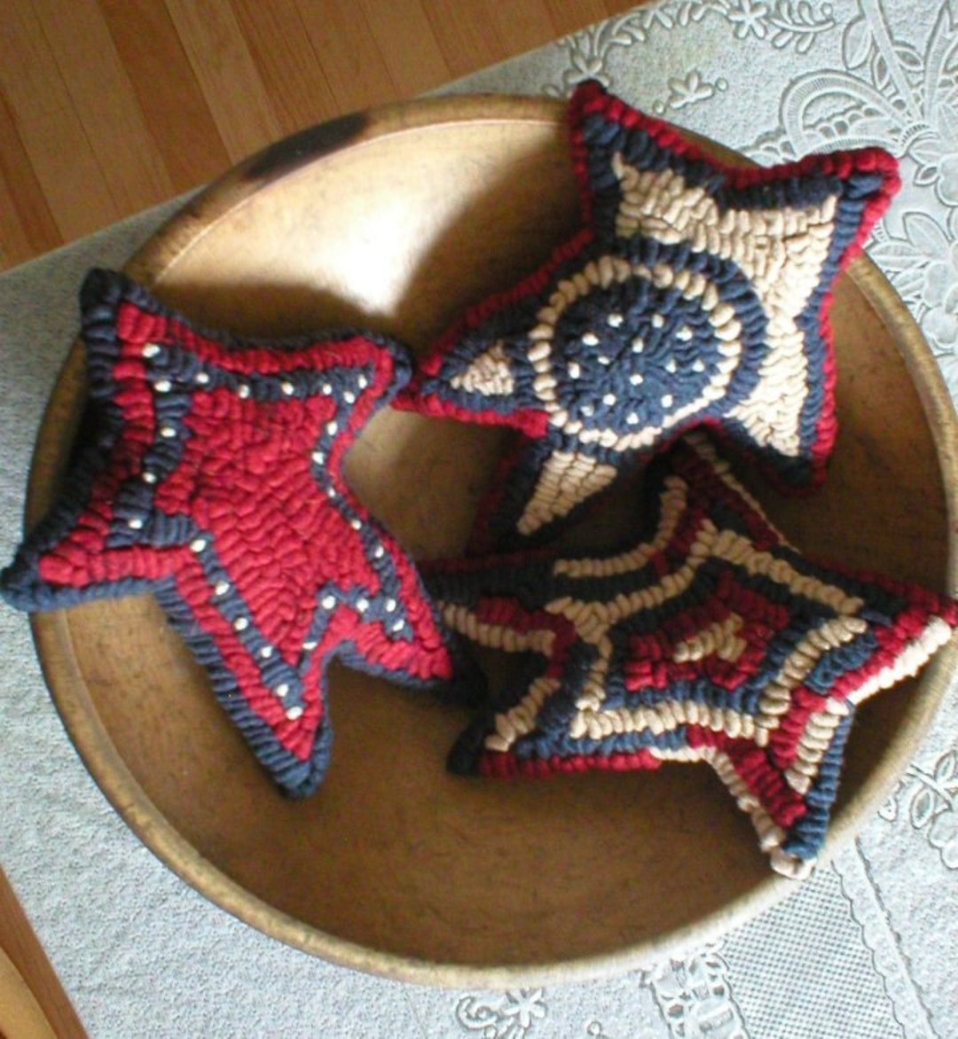 Hooked Rug Stars PDF PATTERN ONLY Rue23paris Hooked Rug Stars - Etsy