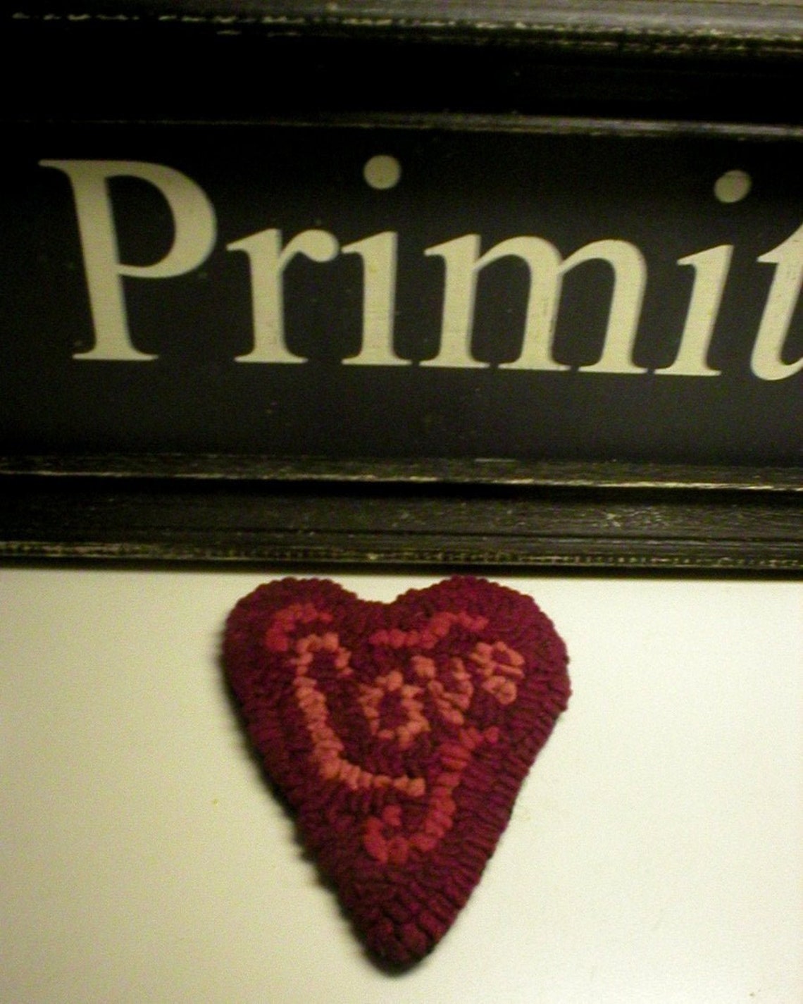 Hooked Rug Love Heart Rue23paris Hooked Rug Heart | Etsy