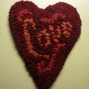Hooked Rug Love Heart Rue23paris Hooked Rug Heart - Etsy