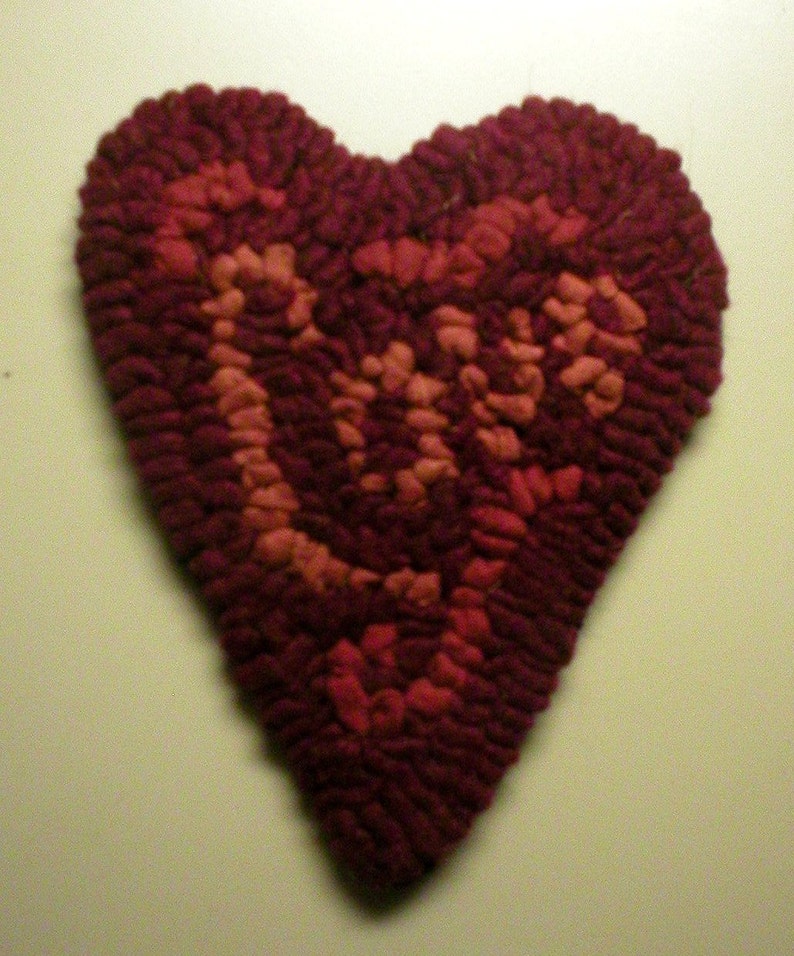 Hooked Rug Love Heart Rue23paris Hooked Rug Heart - Etsy