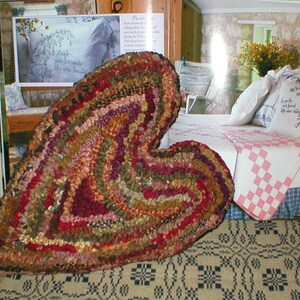 Rag Heart Hooked Rug Rue23paris Hooked Rag Heart - Etsy