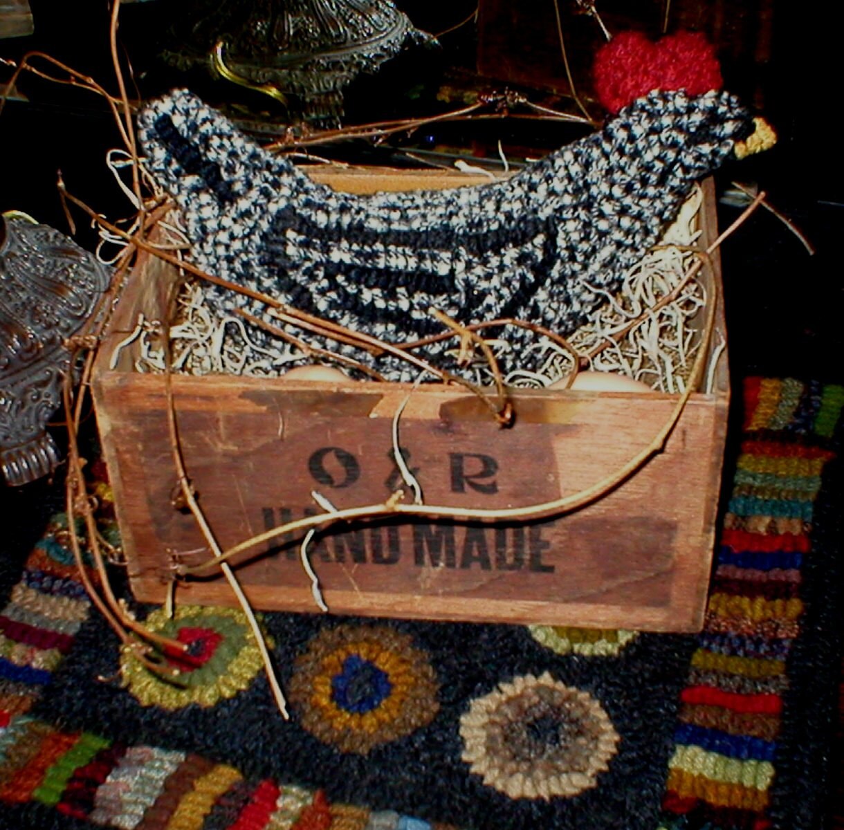 Hooked Rug Chicken or Rooster Rue23paris Hooked Rug Rooster - Etsy