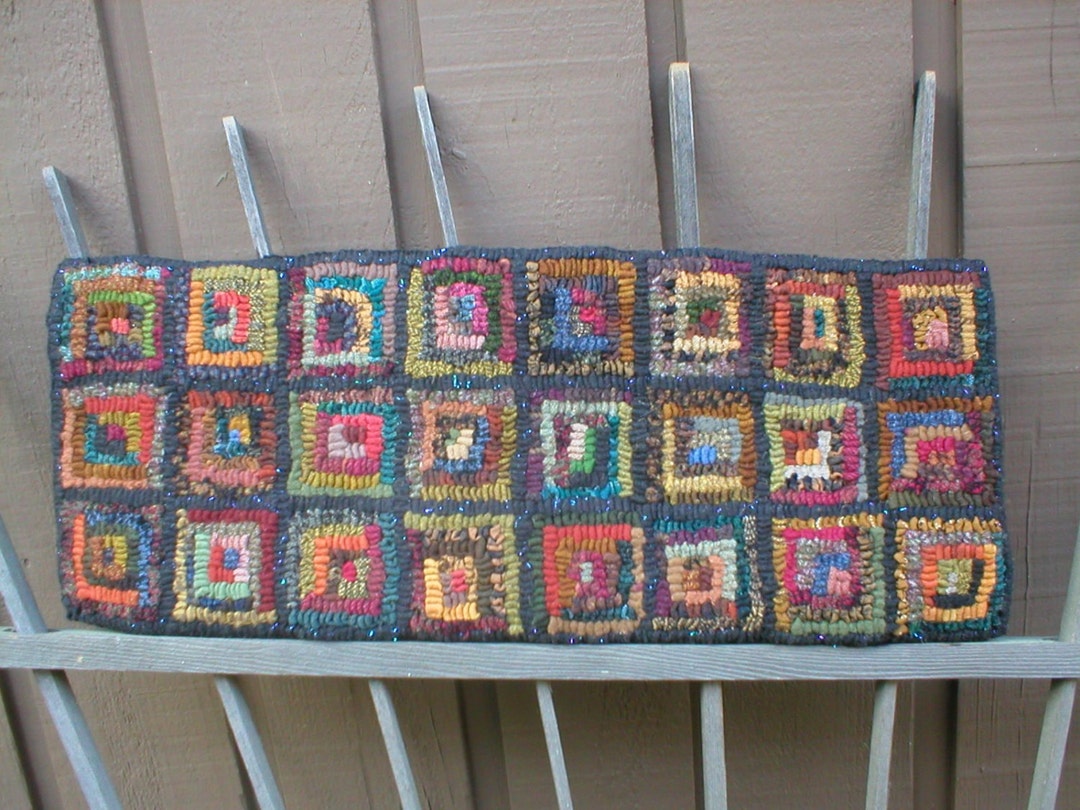 Hooked Rug Squares Hooked Rug Runner Rue23paris Hooked Rugs - Etsy