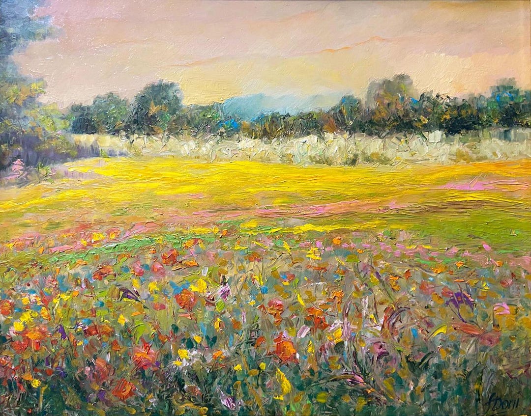 Summer Landscape Acrylic on MDF Board 40x50 – Original Handmade ...