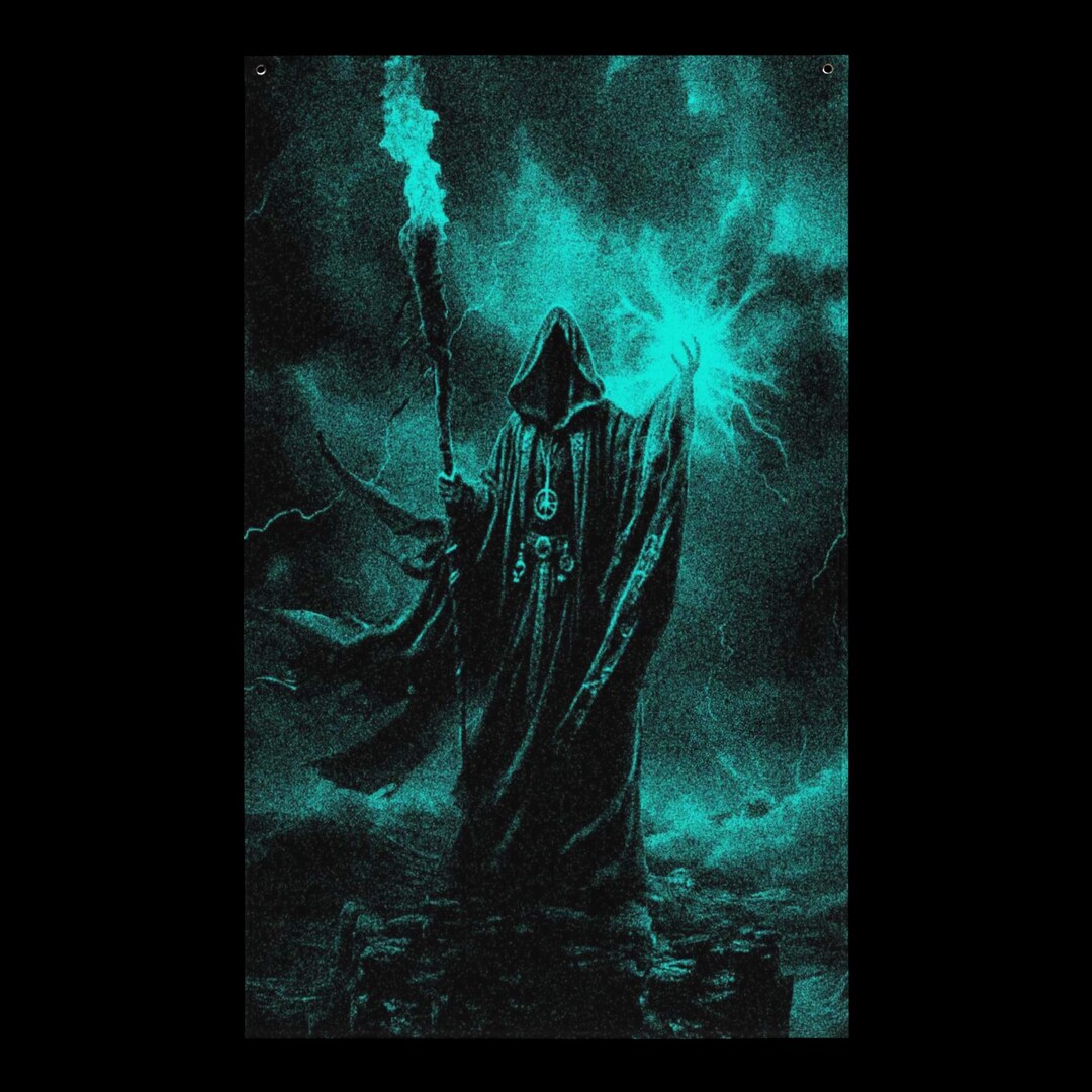 Arcane Sentinel Blue Wall Flag - Etsy