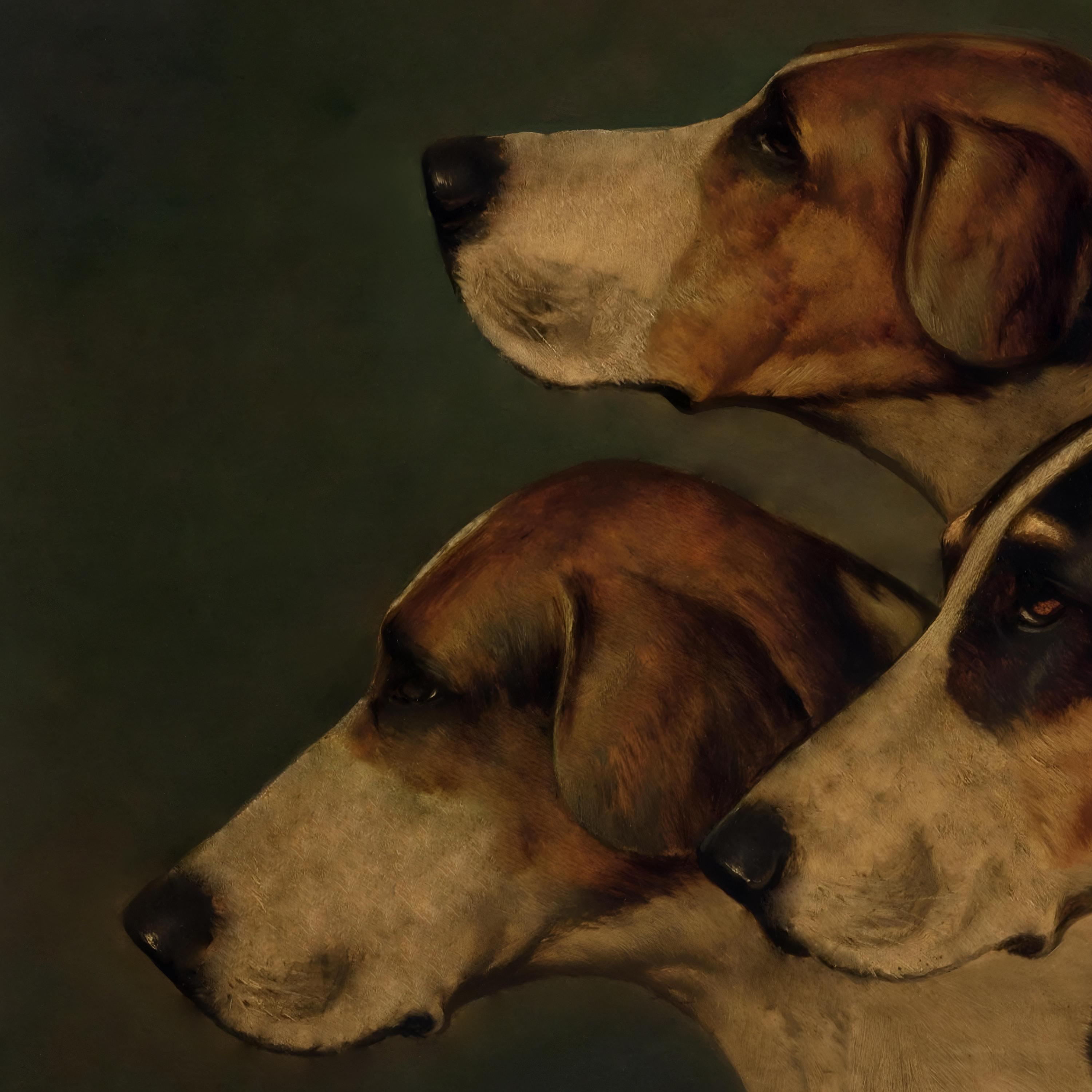 English Foxhounds Dog Painting | Antique Hunting Dog Art | Vintage ...