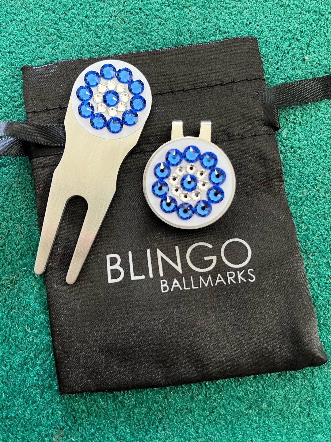Blingo Ball Marker & Divot Tool Combo - Genuine Crystal Ladies Golf ...