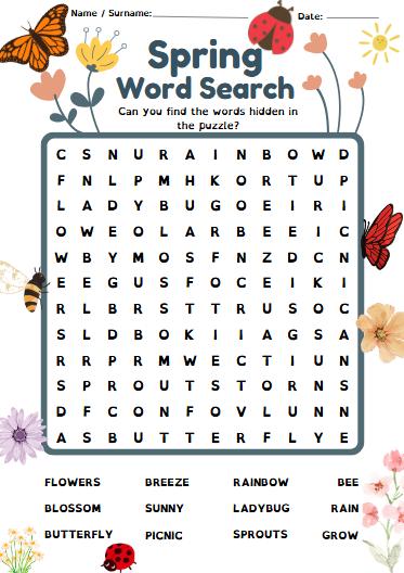 Word Search Exercise - Etsy