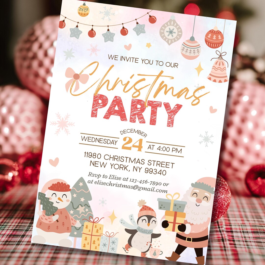 Editable Christmas Snowman Party Invitation, Merry Little Xmas ...