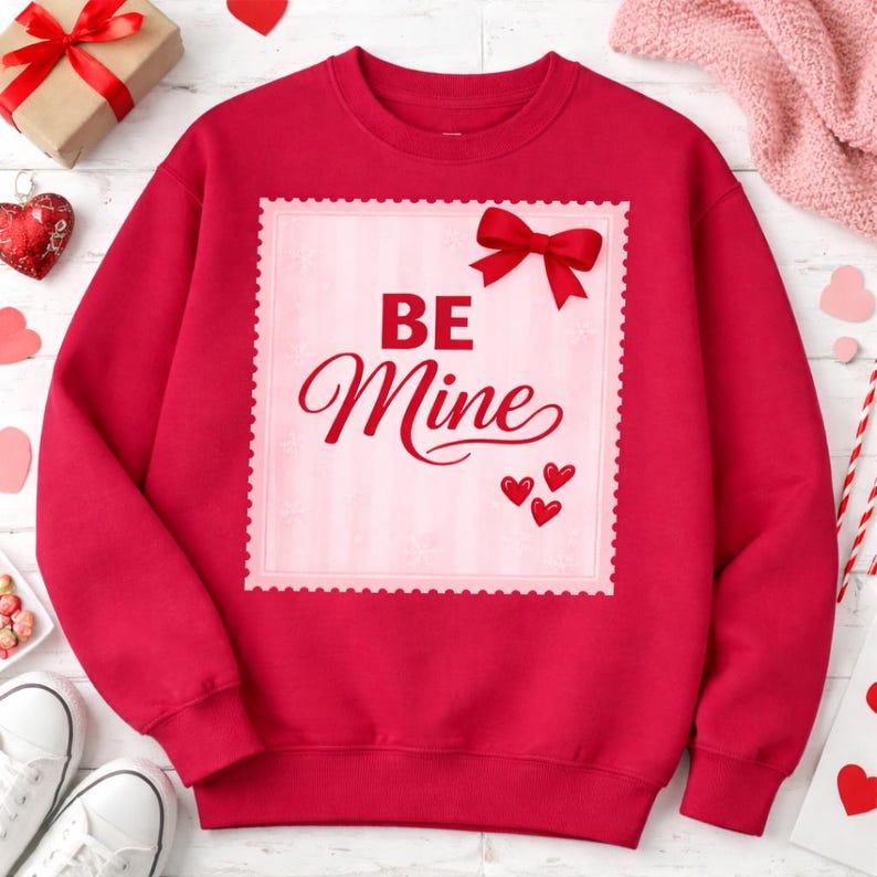 Coquette Valentine Postage Stamp PNG, Preppy Be Mine Heart PNG, Trendy ...