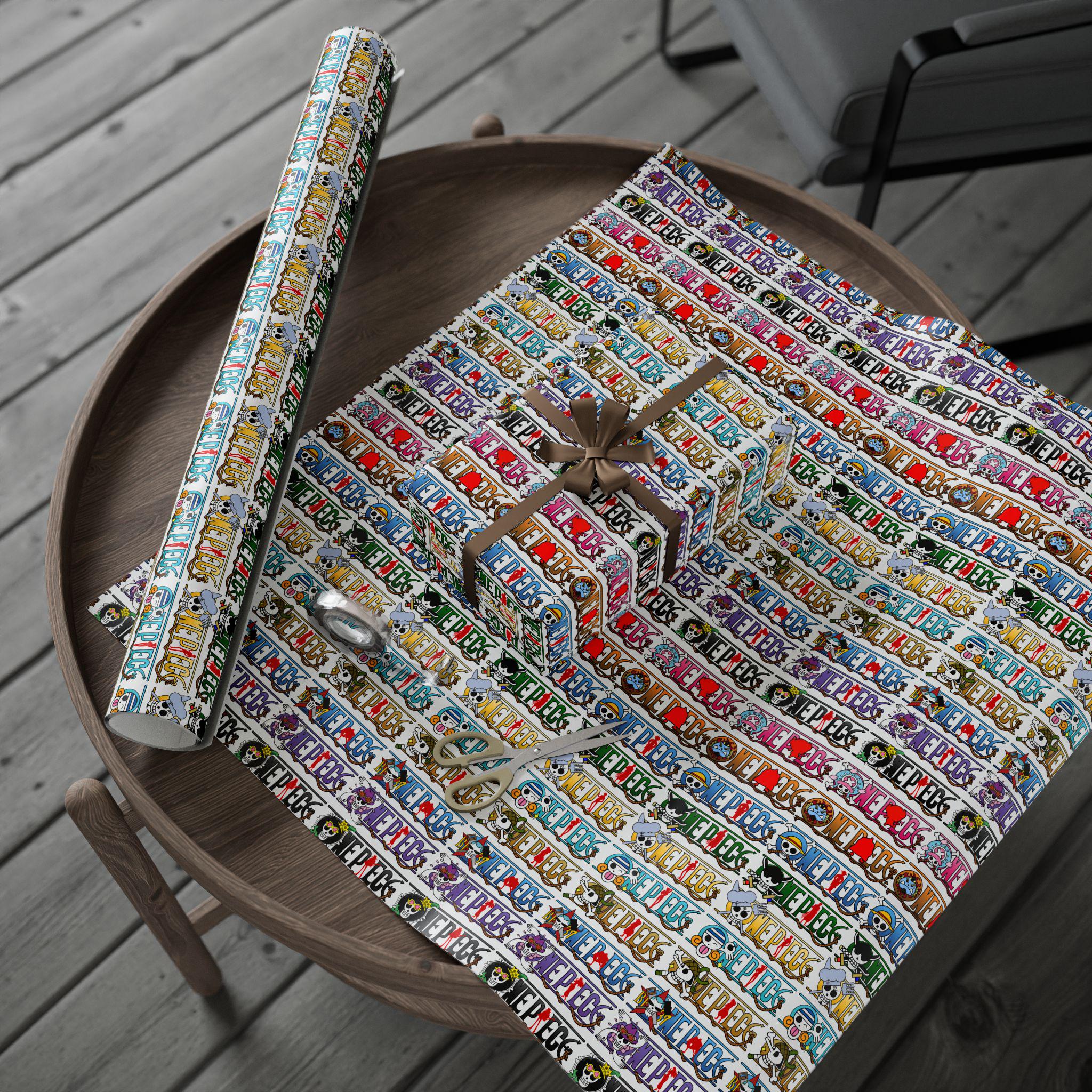 Anime One Piece Wrapping Paper, Straw Hat Crew Logo Gift Wrap, Manga ...