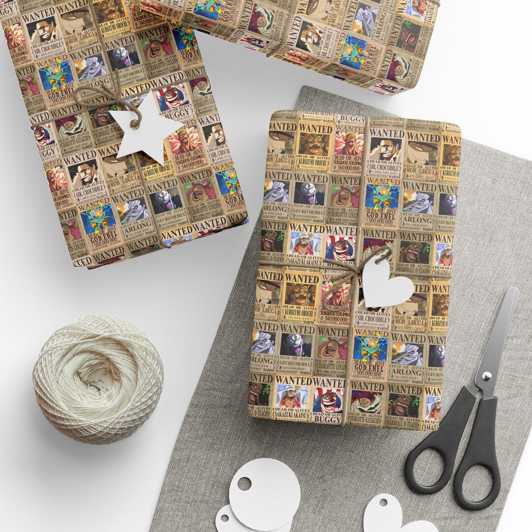 Anime One Piece Villains Wrapping Paper - Villains Wanted Posters Gift ...