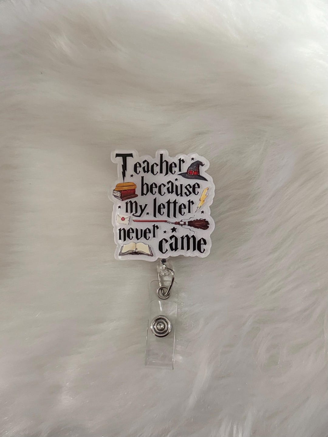Teacher Wizard Letter Badge Reel - Etsy