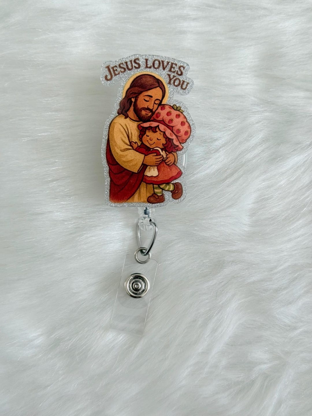 Strawberry Girl and Jesus Badge Reel - Etsy