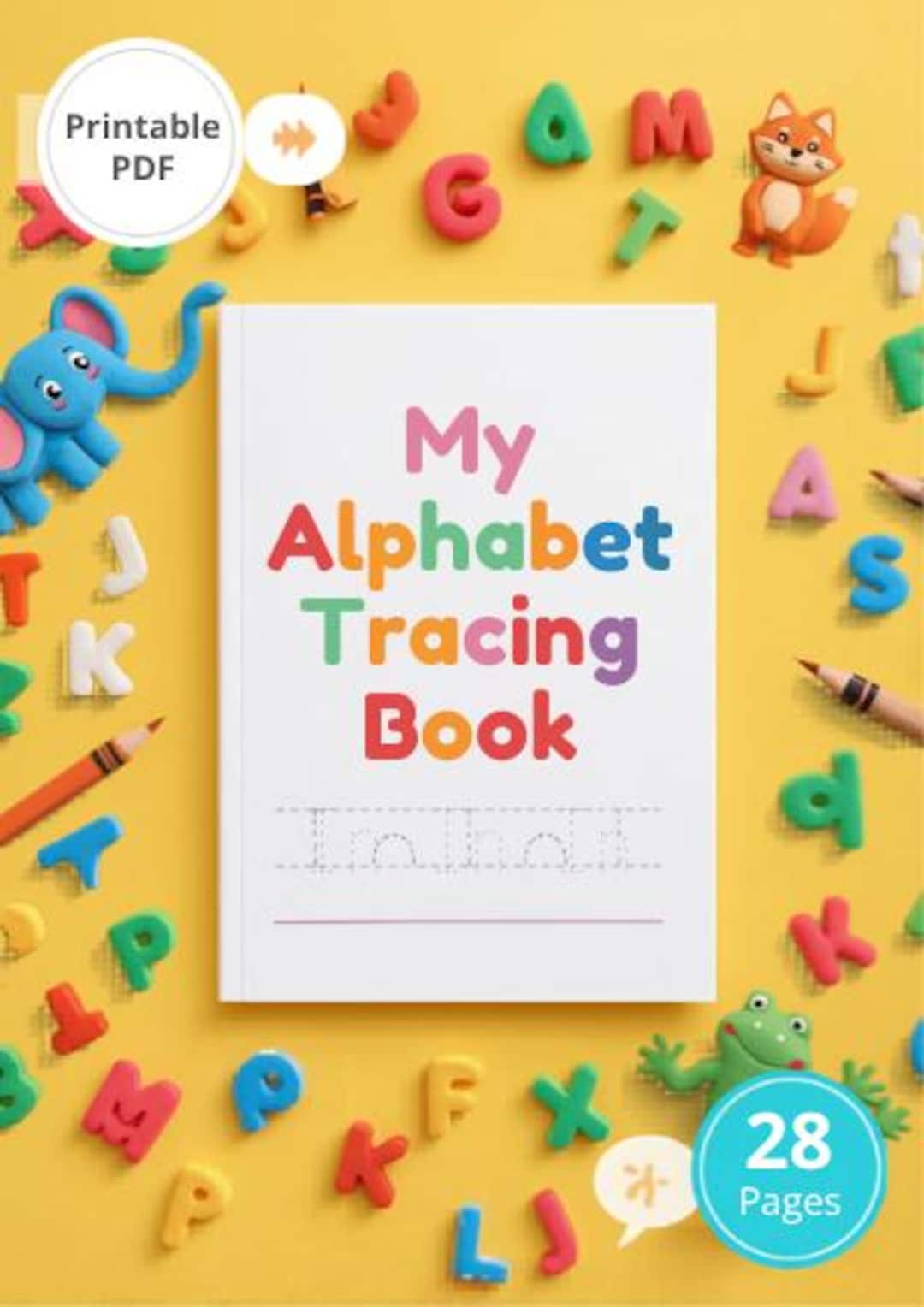 Alphabet Tracing Book for Kids, Printable ABC Workbook, Preschool ...