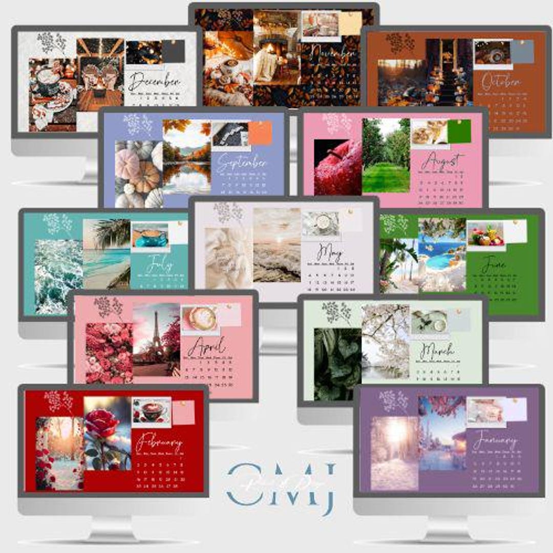 Desktop Calendar Wallpaper 2025 - Etsy