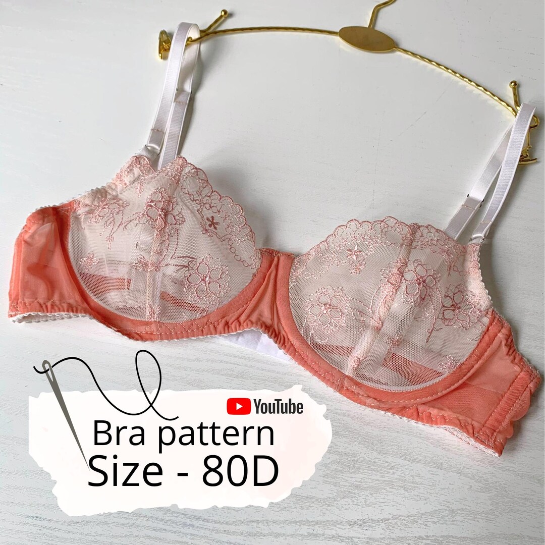 80D Underwire Bra Sewing Pattern PDF| DIY Lace Bra| Printable Lingerie ...