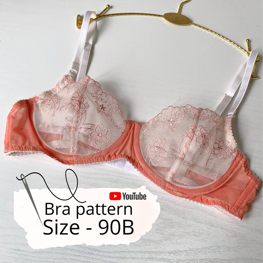90B Underwire Bra Sewing Pattern PDF| DIY Lace Bra| Printable Lingerie ...