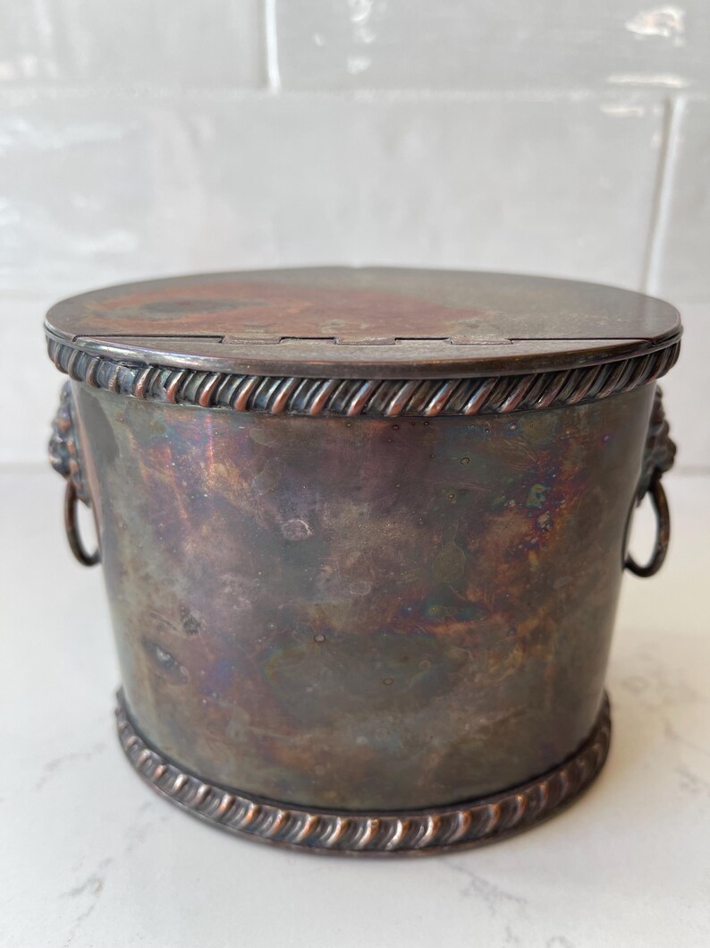 Antique Sterling Silver Over Copper Tea Caddy Made in England #73777 - Etsy