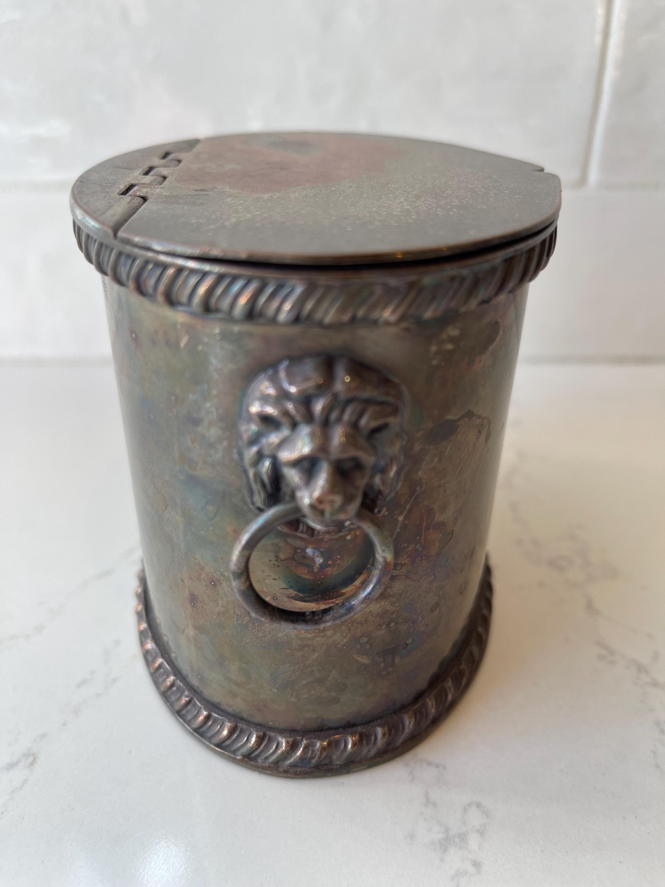 Antique Sterling Silver Over Copper Tea Caddy Made in England #73777 - Etsy