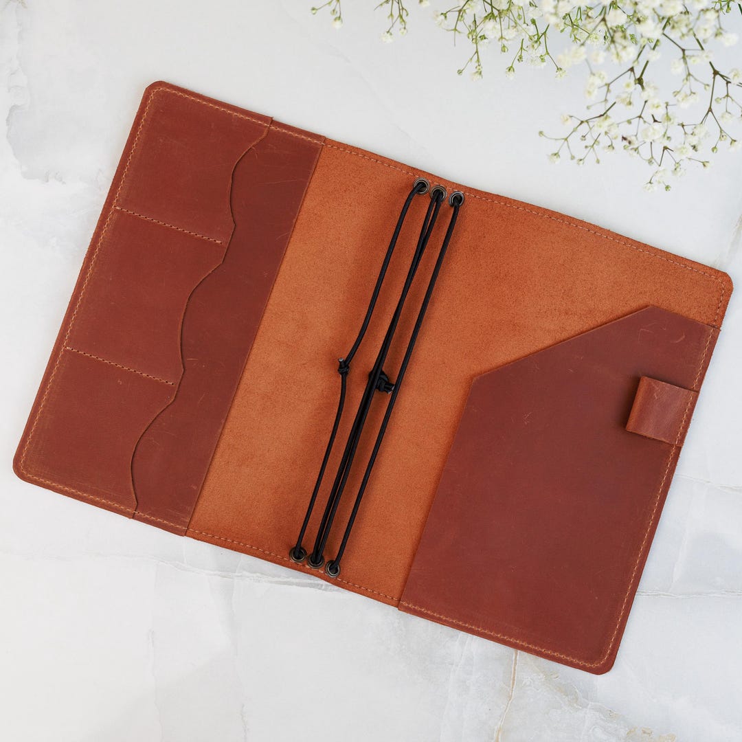 Engraved Leather Notebook Cover, Refillable Leather Notebook, Leather ...