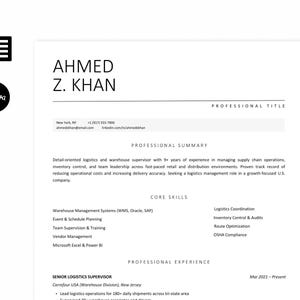 USA Resume Template | Editable CV & Cover Letter in Word + Canva - Etsy