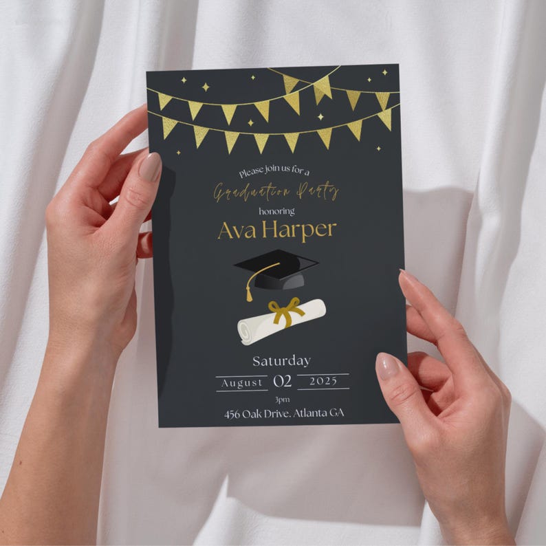 Get Ready to Celebrate - 2025 Graduation Invite Template in Elegant ...