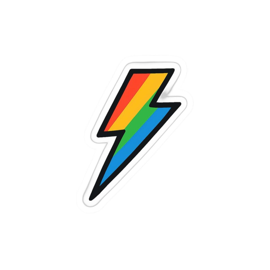 Colorful Rainbow Lightning Kiss-cut Stickers | Perfect for Laptops ...