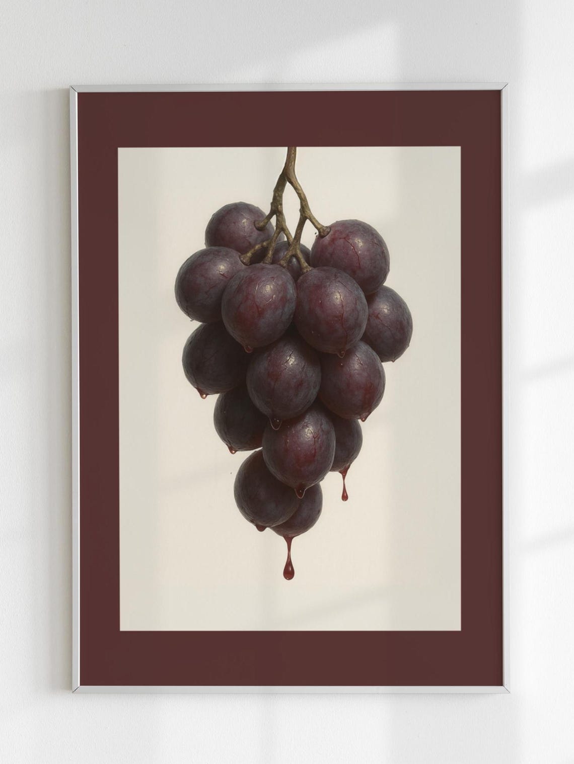 Grape Print, Dark Fruit Wall Art, Food Photography, Digital Kitchen ...