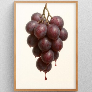 Grape Print, Dark Fruit Wall Art, Food Photography, Digital Kitchen ...
