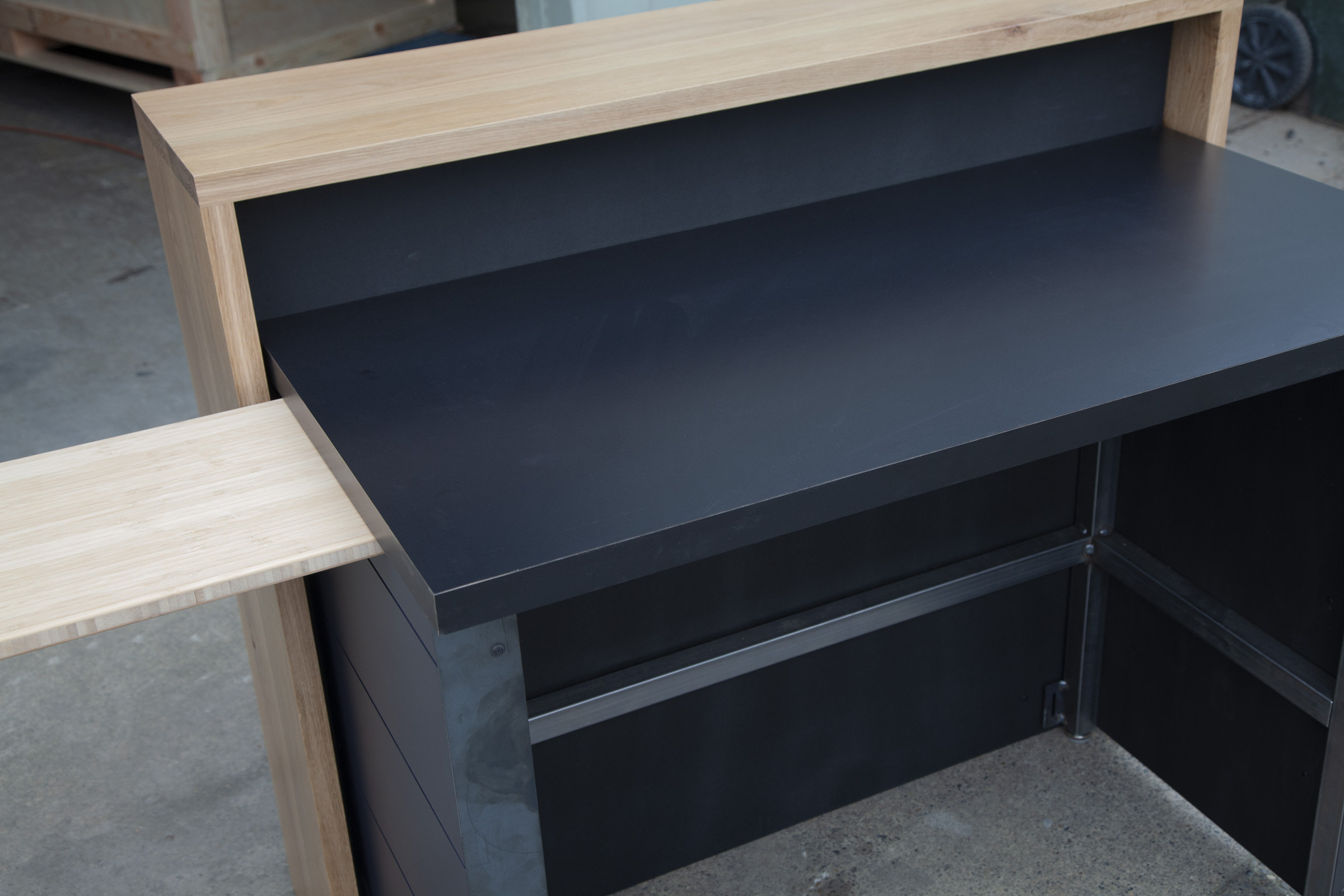 Oak Reception Desk With ADA Pull Out - Etsy