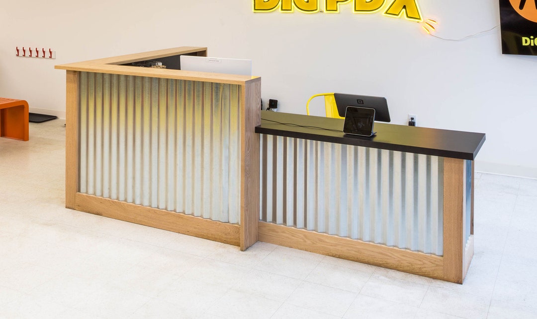 Corrugated Metal Reception Desk - Etsy