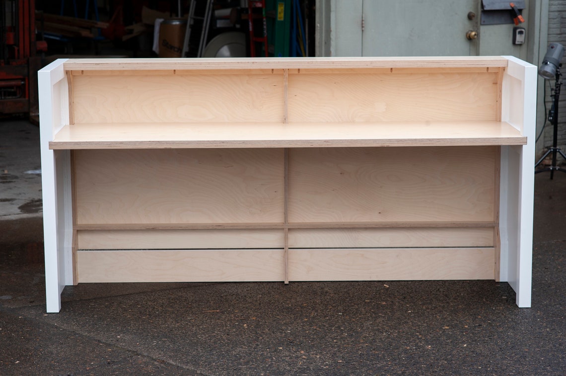 Baltic Birch Reception Desk With Carved Logo and Split Finish With FREE ...