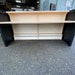 Basic Birch Plywood Reception Desk With Carved Logo and Split Finish ...