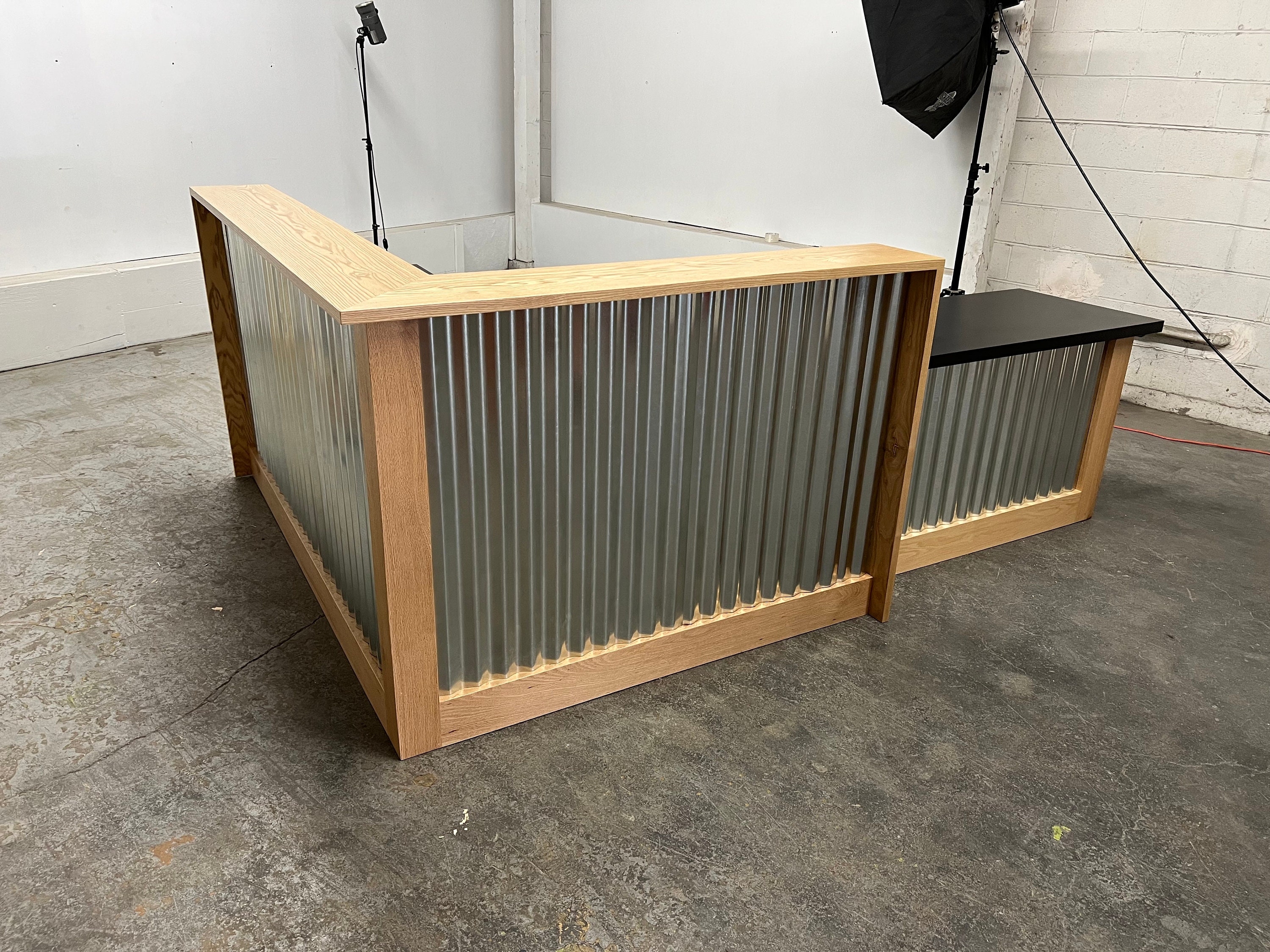 Galvanized metal desk store