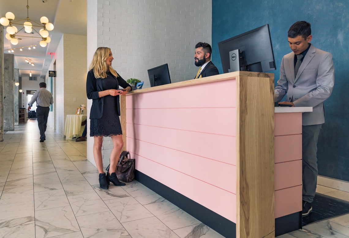 ADA Reception Desk in Modern Style That is 100% Customizable - Etsy