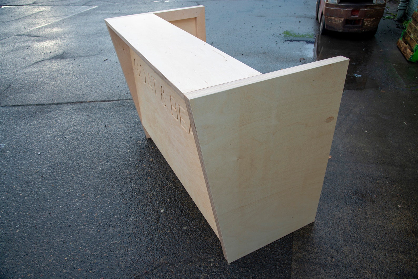 Hybrid - Baltic Birch Reception Desk With Carved Logo and FREE SHIPPING ...