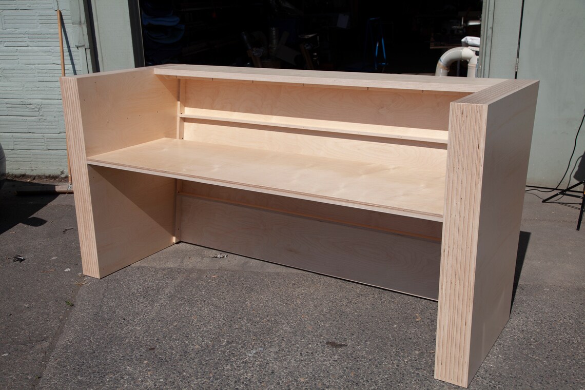 Standard Birch Plywood Reception Desk With Carved Logo - Etsy