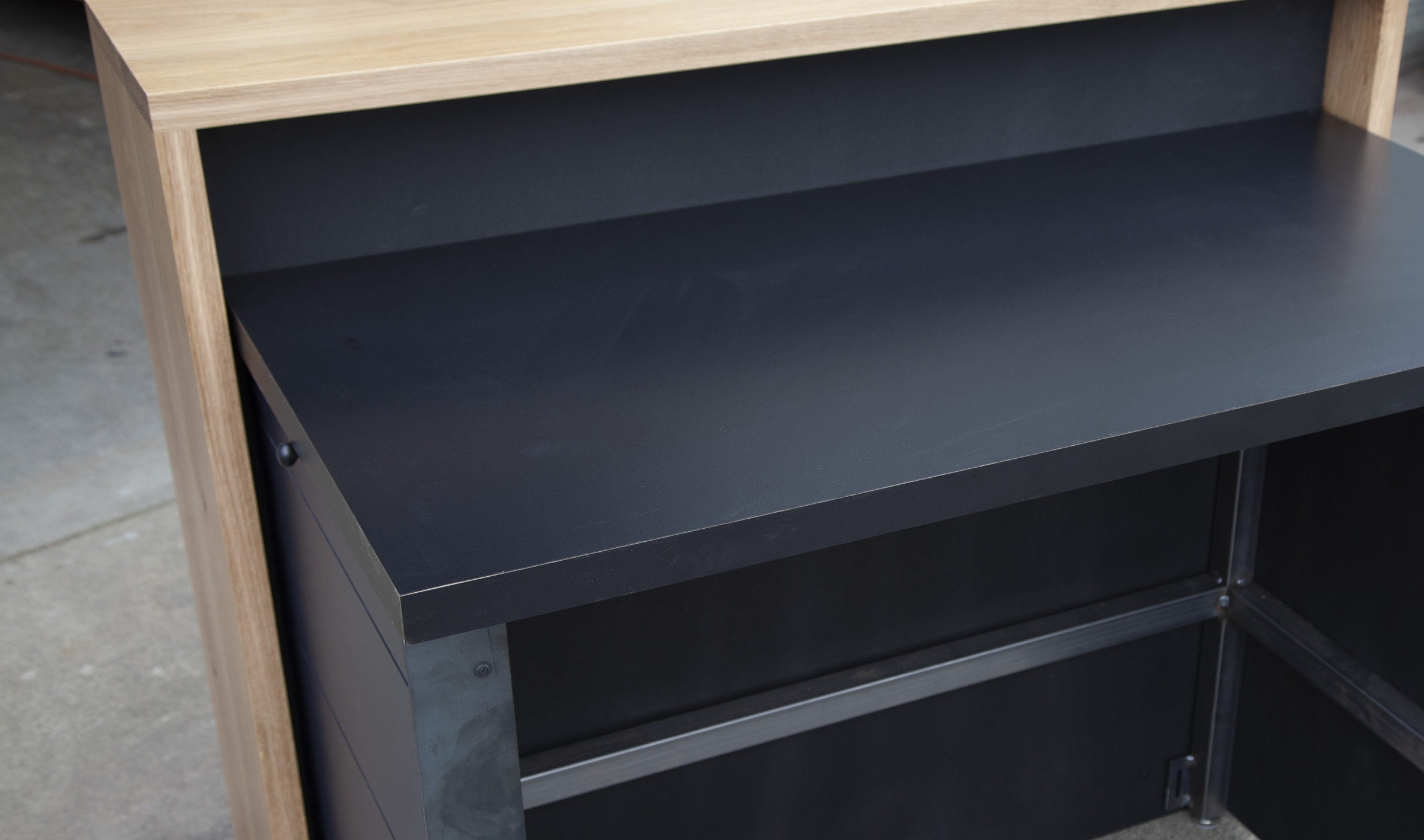 Oak Reception Desk With ADA Pull Out - Etsy