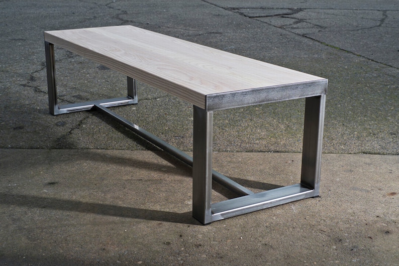 Ash Top Bench With Metal Legs - Etsy